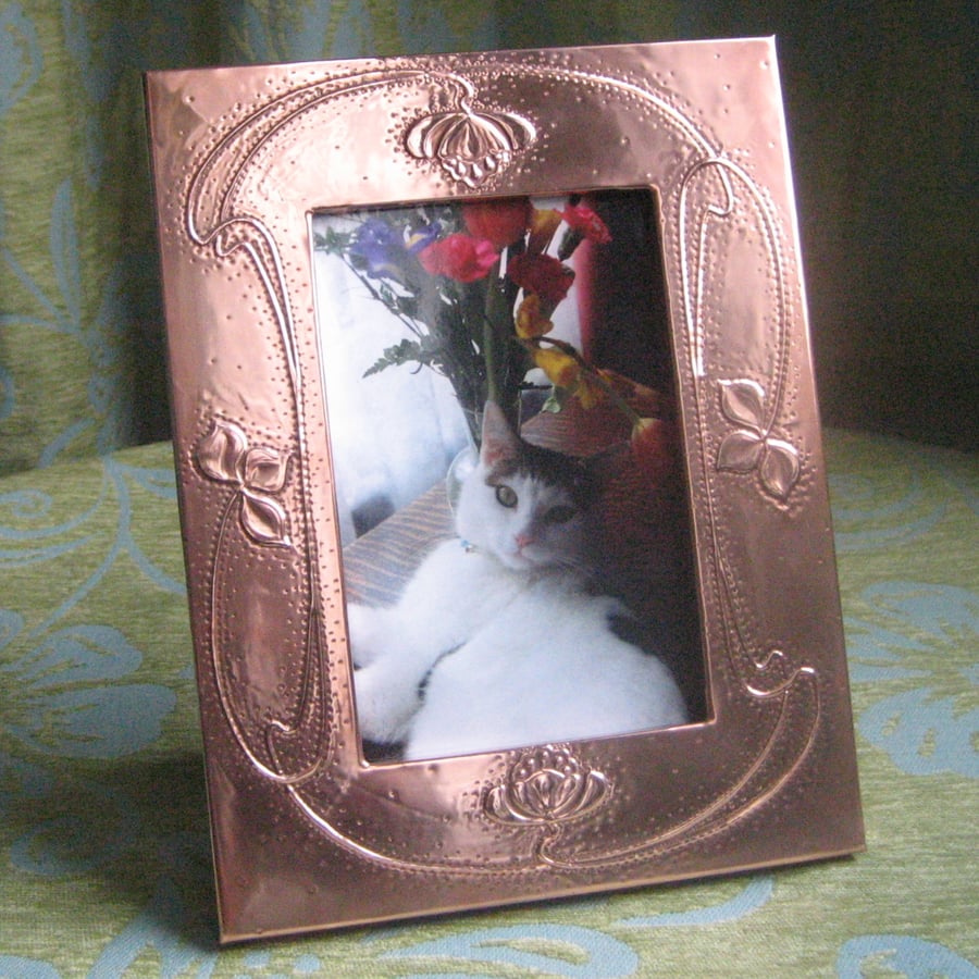 Handmade Copper Frame, Art Nouveau Design - Folksy