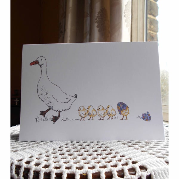 Pack of 4 Duck and Chicks Easter Greetings Cards - Folksy