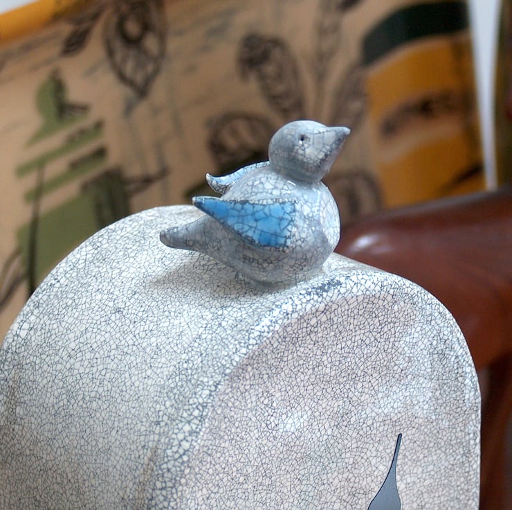 Little Bird Ceramic Mantle Clock - Folksy