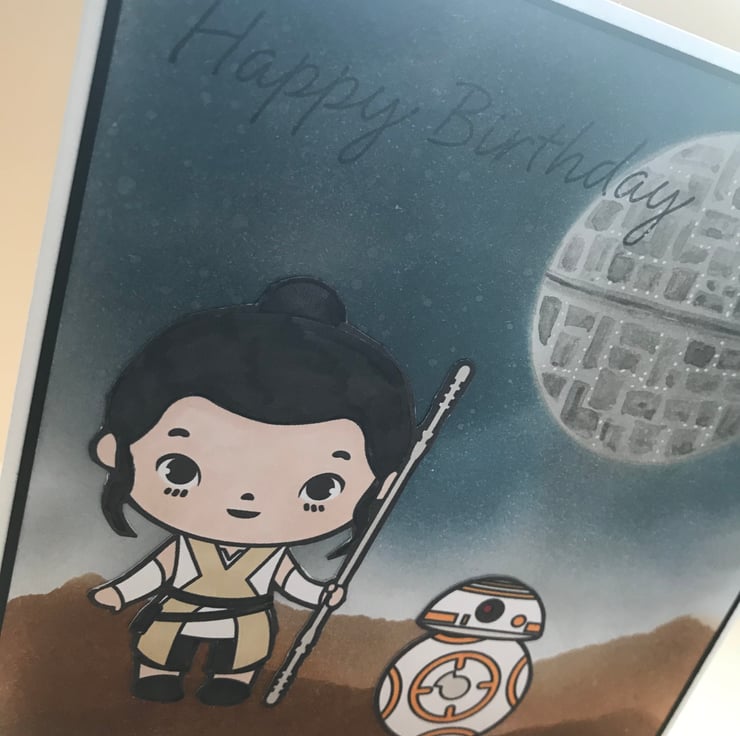 Whimsical Star Wars - Birthday Card - Rey &... - Folksy