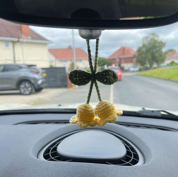 Handmade Crochet Lily of the Valley Car Charm, ... - Folksy