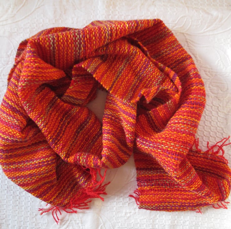 Hand Woven Scarf. light weight but warm and com... - Folksy