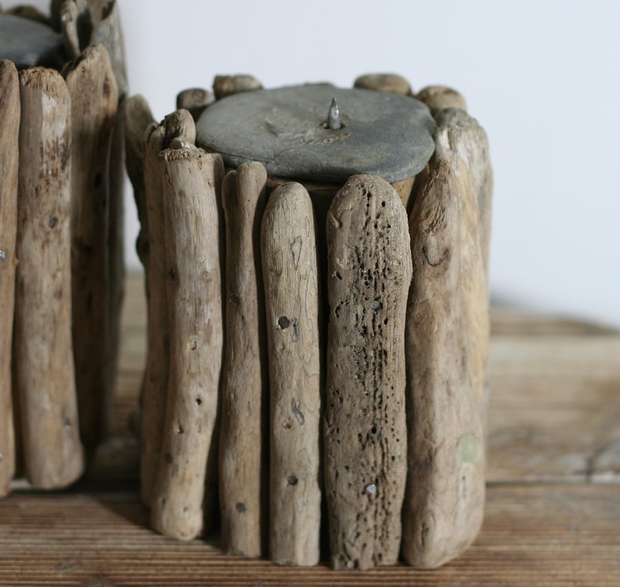 Driftwood Candle holder, Drift Wood tea light h... - Folksy