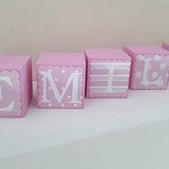 4cm & 5cm Personalised Baby Blocks,Painted ... - Folksy