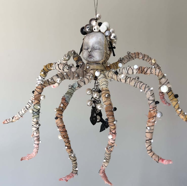 Original Art Bendable Spider Sculpture Doll - Folksy