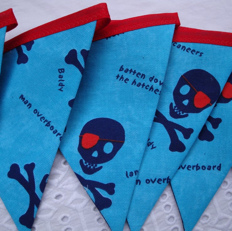 Cotton Bunting - pirates - children - funky - ... - Folksy