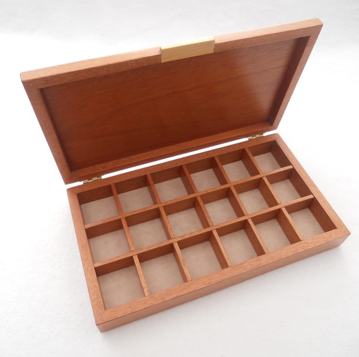 Handmade Wooden Earring Box - solid mahogany (r... - Folksy
