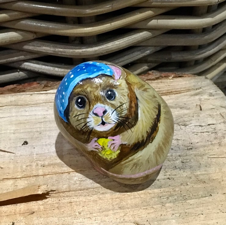 Mouse hand painted pebble garden rock art wildl... - Folksy