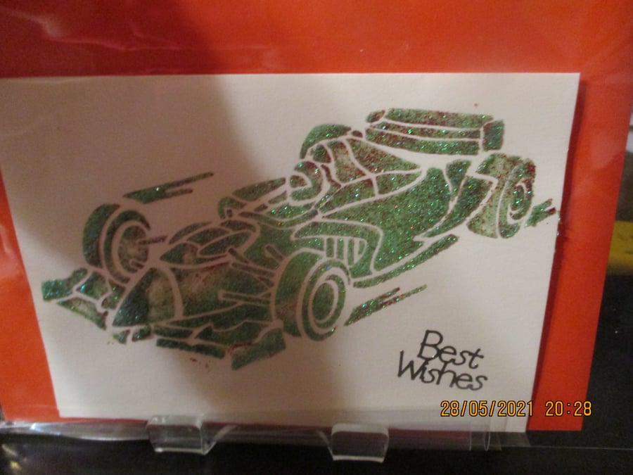 Best Wishes Racing Car Card - Folksy
