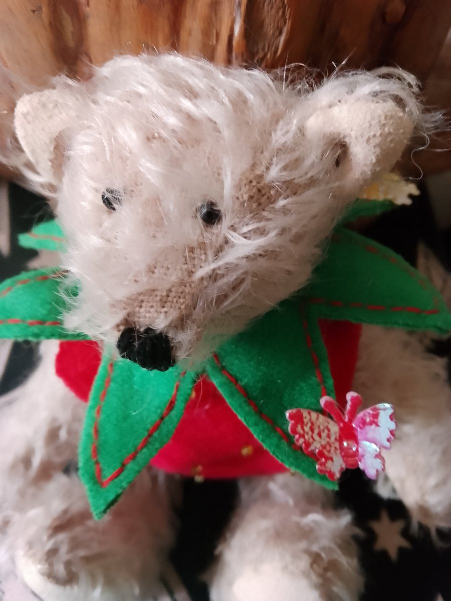 'Strawbearry' Miniature Mohair Bear - Folksy