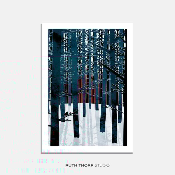 Northern Forest Illustrated Art Print - Folksy