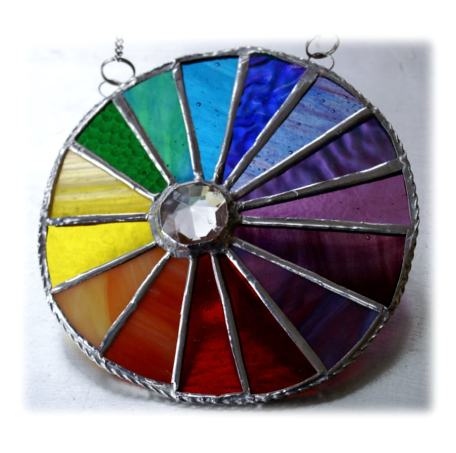 SOLD Spectrum Crystal Ring Suncatcher Stained G... - Folksy