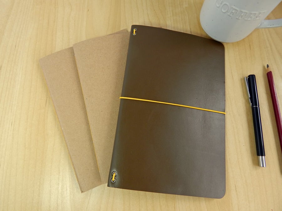Leather Notebook Cover Set. Gorgeous Travel Not... - Folksy