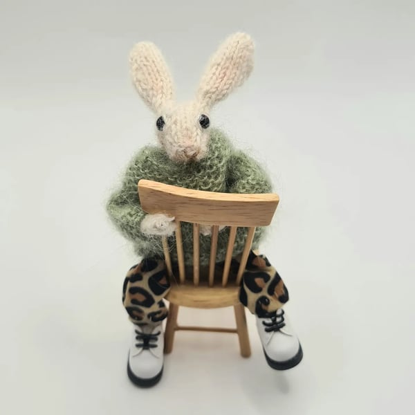 Poseable, knitted Rabbit Doll - Folksy