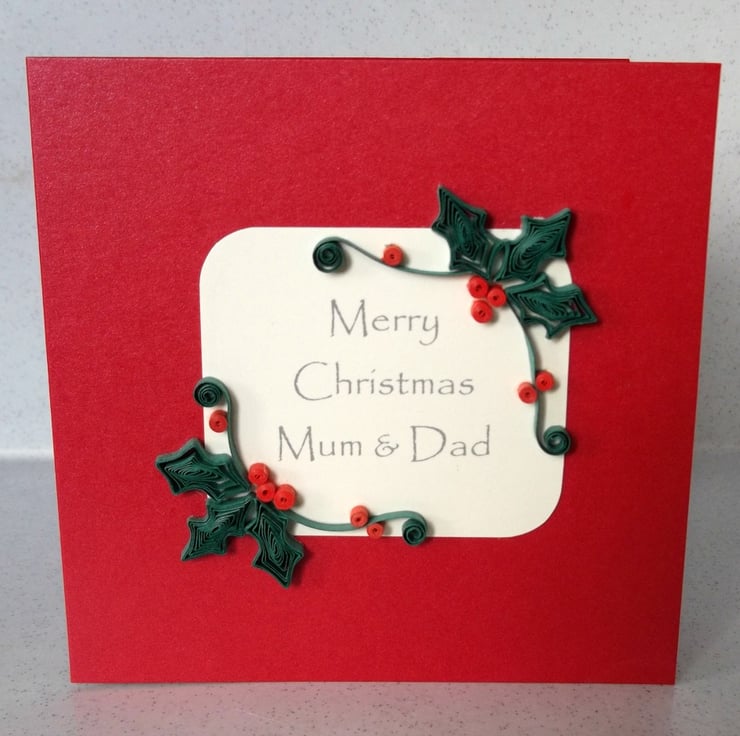Handmade Christmas card, personalised - Folksy