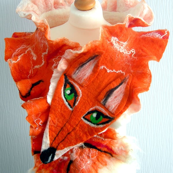 Hand Felted, Wool felted soft ART SCARF - Folksy