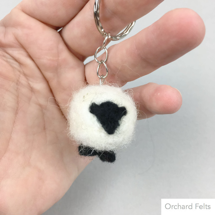 Key ring with mini needle felted sheep - Folksy