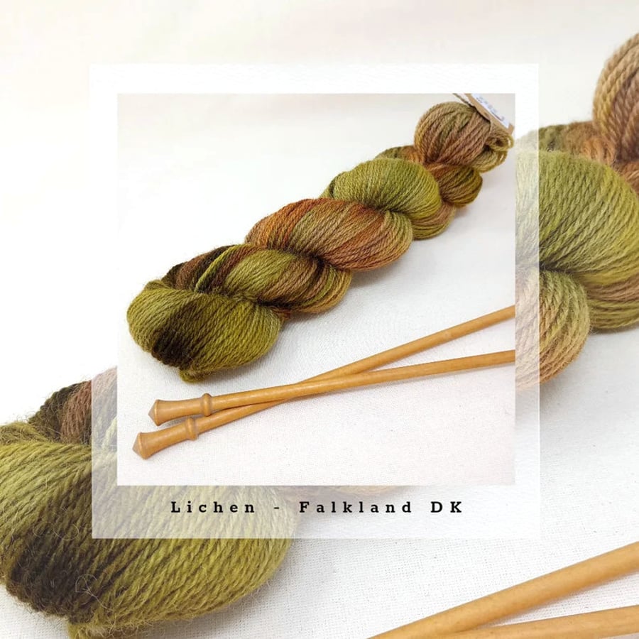Lichen Hand Dyed Falkland Wool yarn Cornish Roo... - Folksy