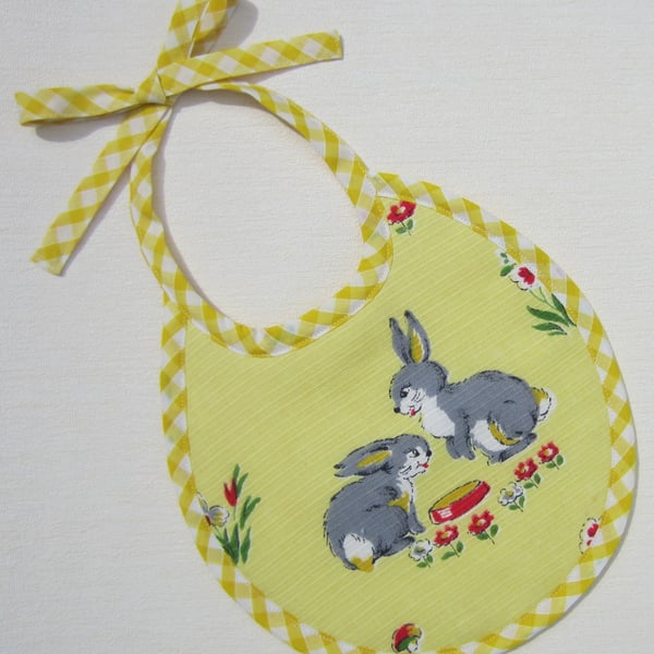 Vintage Bunny Rabbit Bib - Folksy