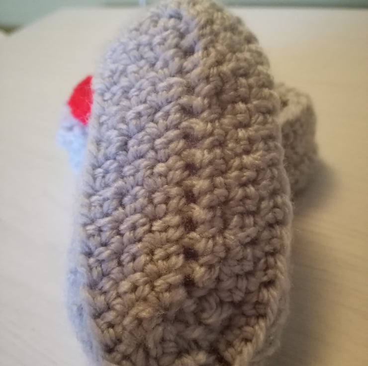 Crochet baby booties red heart applique - Folksy