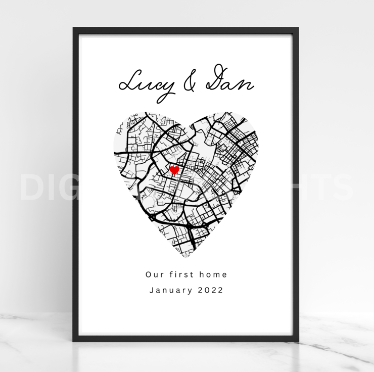 Personalised New home Print, Map art print, Our... - Folksy