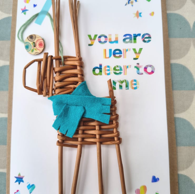 Willow deer card for anniversary, friendship, g... - Folksy