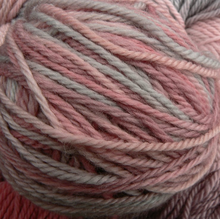 100g Hand-dyed 100% WOOL ARAN pink blue coral - Folksy