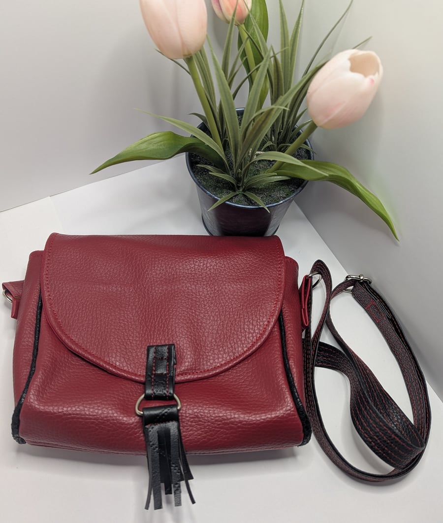 Shoulder bag - Sweet Pea Bag Ruby Red - Folksy