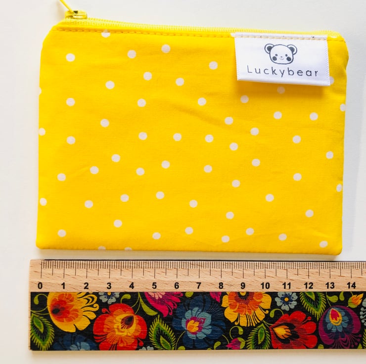 Bright yellow spotty purse, yellow coin purse, ... - Folksy