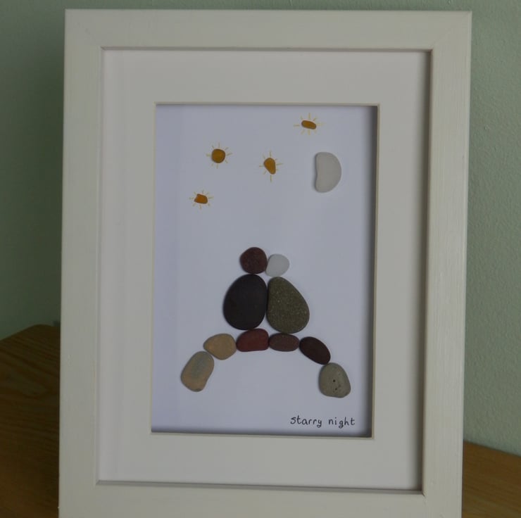 Pebble Art Couple - Anniversary Gift - Folksy