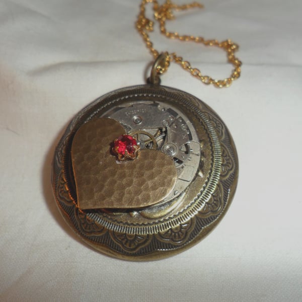 Steampunk My Heart For All Time Locket - Folksy