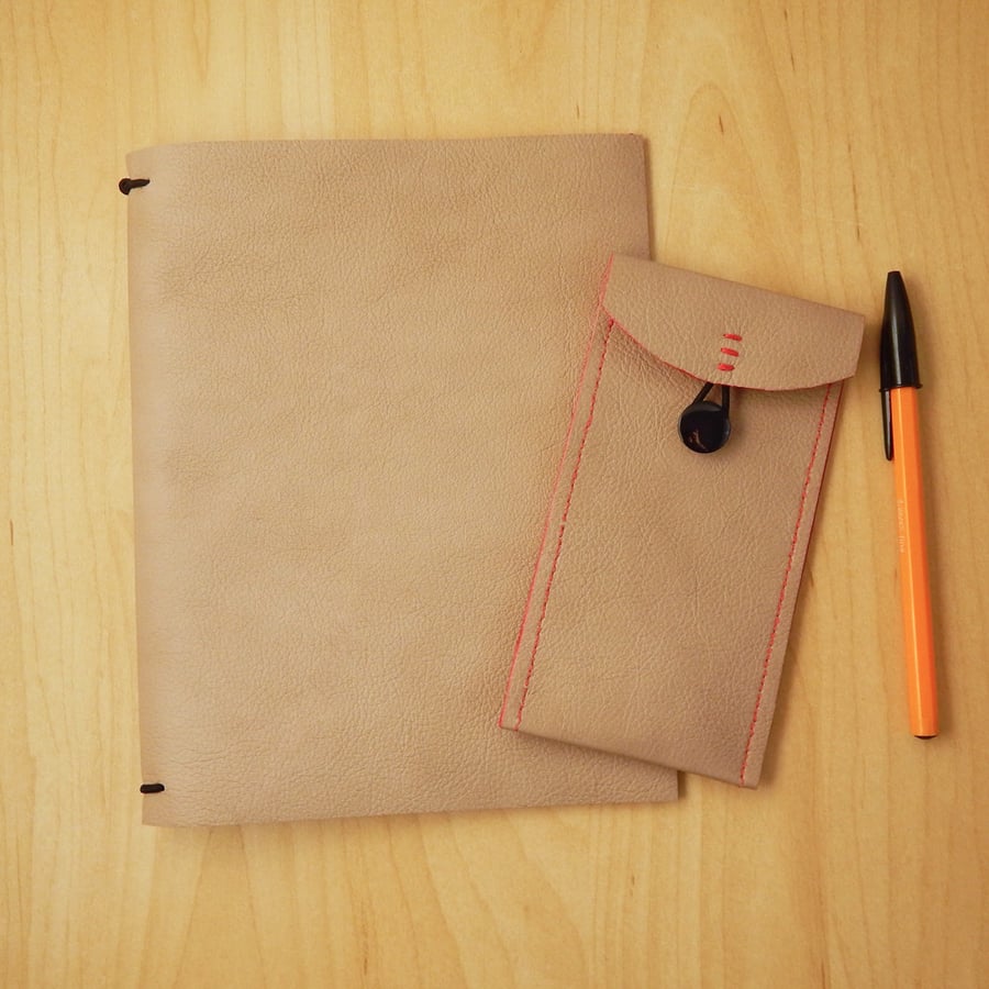 Leather Travel Journal and Pencil Case set - Fa... - Folksy
