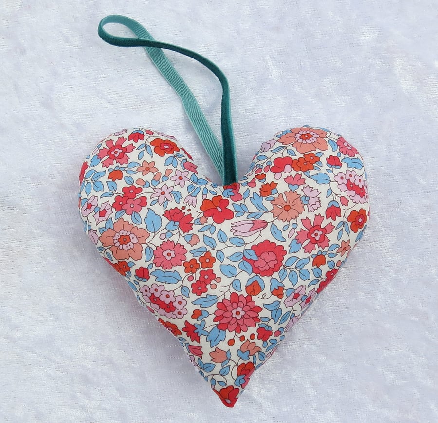 Heart decoration, Liberty Lawn heart, fabric heart - Folksy