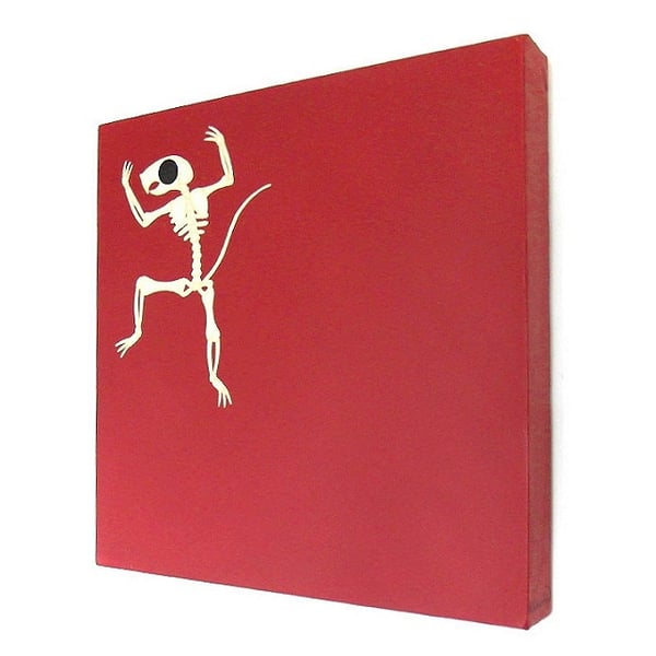 Sold Squirrel Skeleton Original Painting - red... - Folksy