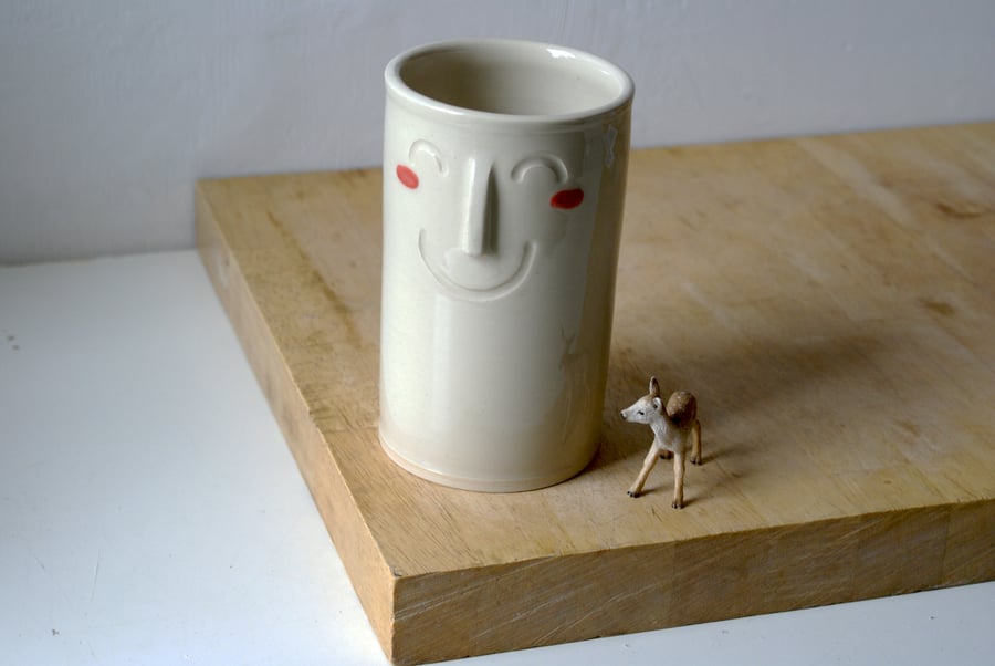 Handcrafted small stoneware vase with blushing ... - Folksy