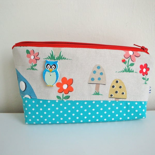 SALE Small Cotton Make up zipper bag - wipe cle... - Folksy