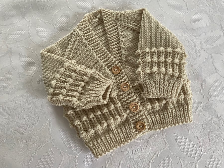 Hand knitted Baby Cardigan to fit 0 - 3 month ... - Folksy