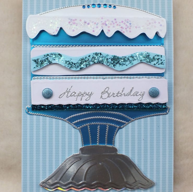 Luxury Handmade Birthday Cake Card - Folksy