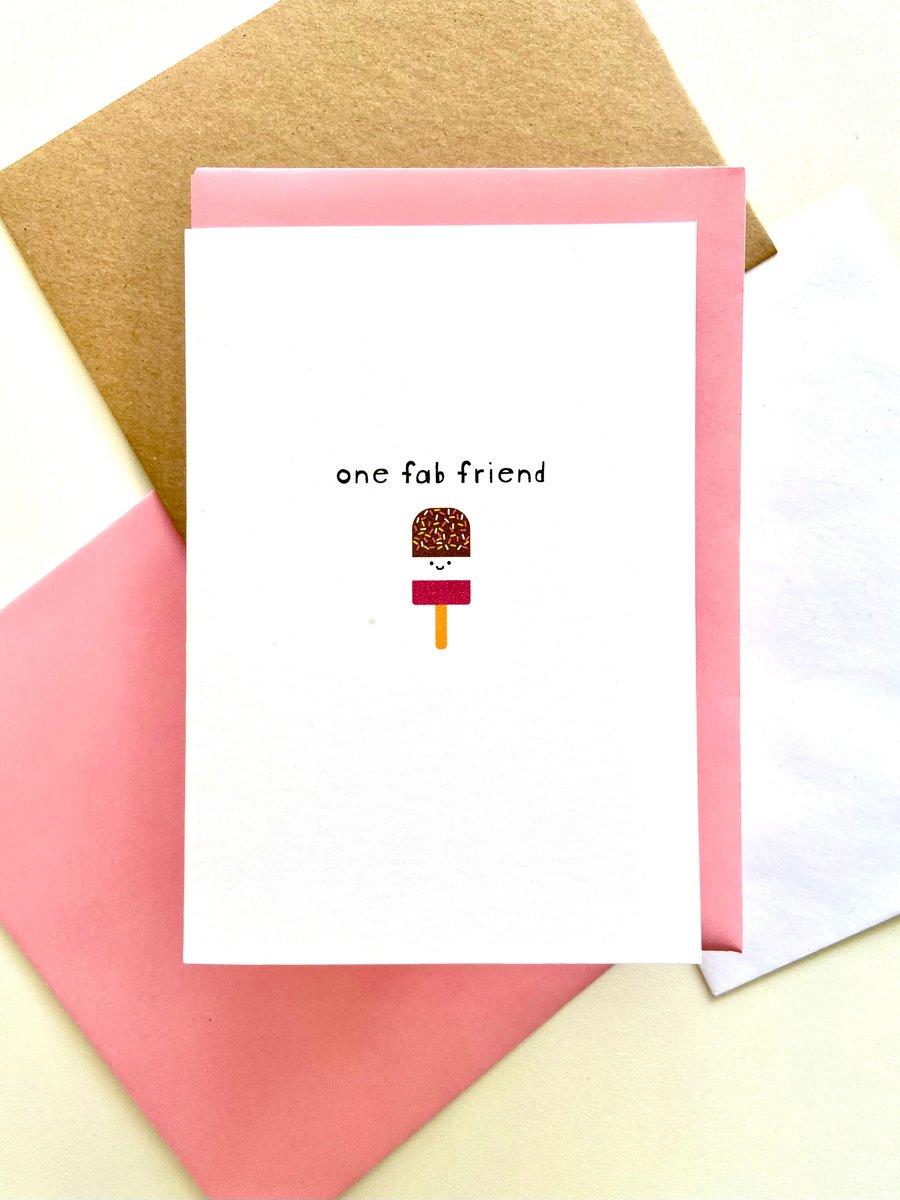 One Fab Friend Card - Folksy
