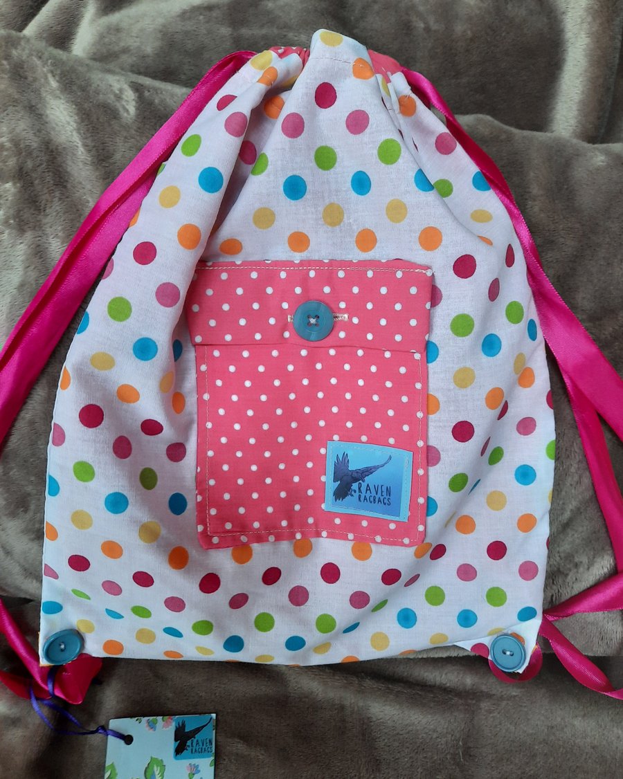 Colourful Spotted Children's Handmade Backpack - Folksy