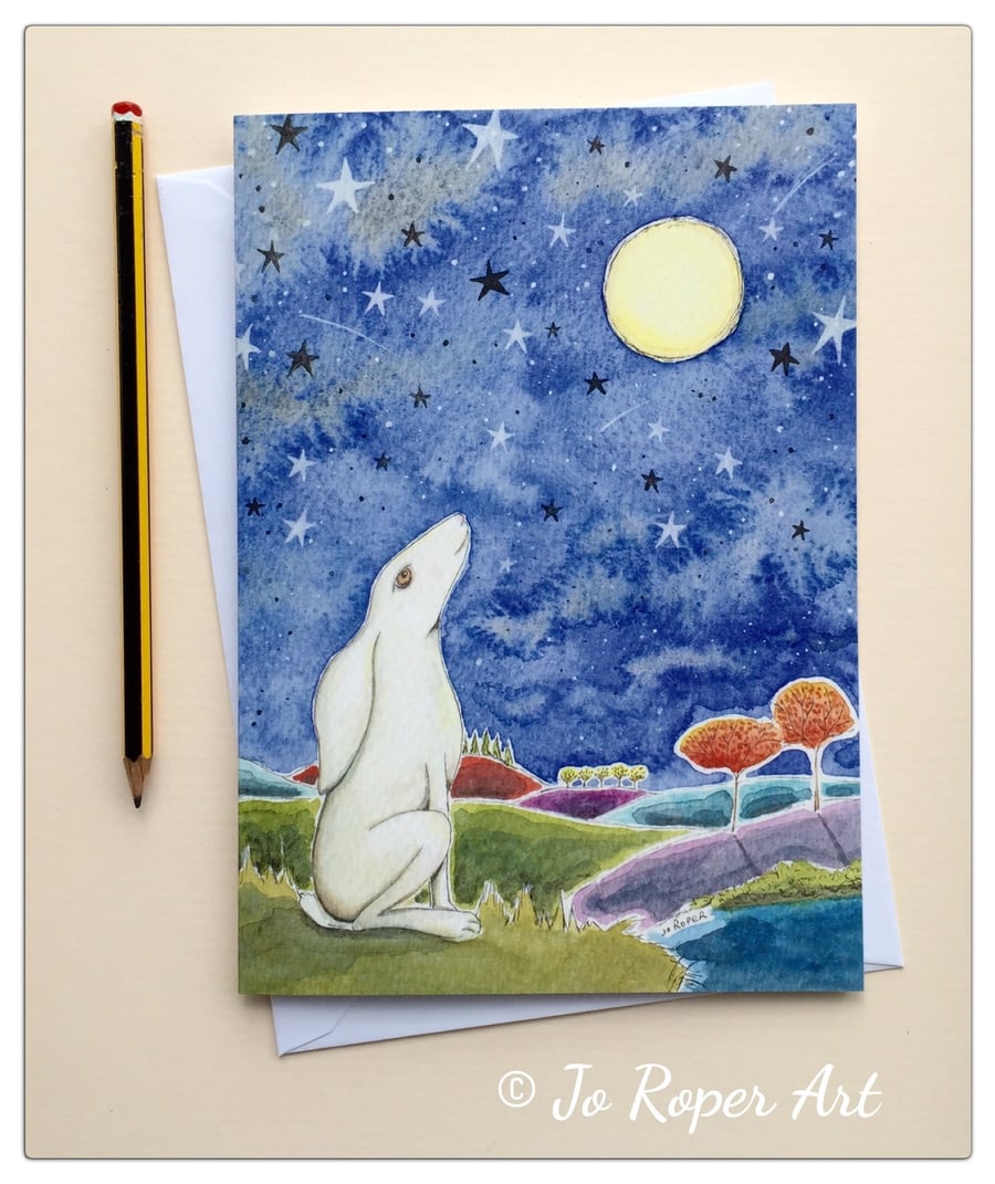 Shooting Stars greetings card by Jo Roper - Folksy