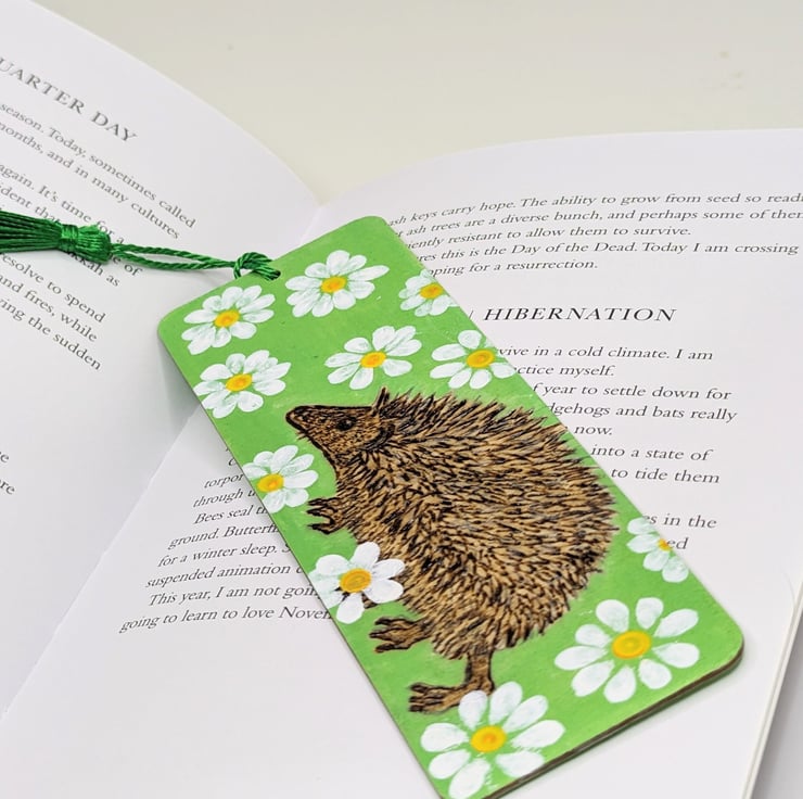Hedgehog wooden bookmark, pyrography gift for a... - Folksy