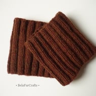 Men's brown boot cuffs - Scottish wool boot top... - Folksy