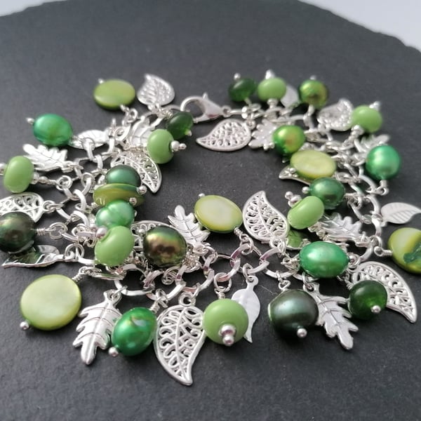 Leaf Bracelet - Leaf Charm Bracelet - Leaf Gift... - Folksy