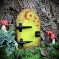 Yellow fairy door, wooden pixie door for your f... - Folksy