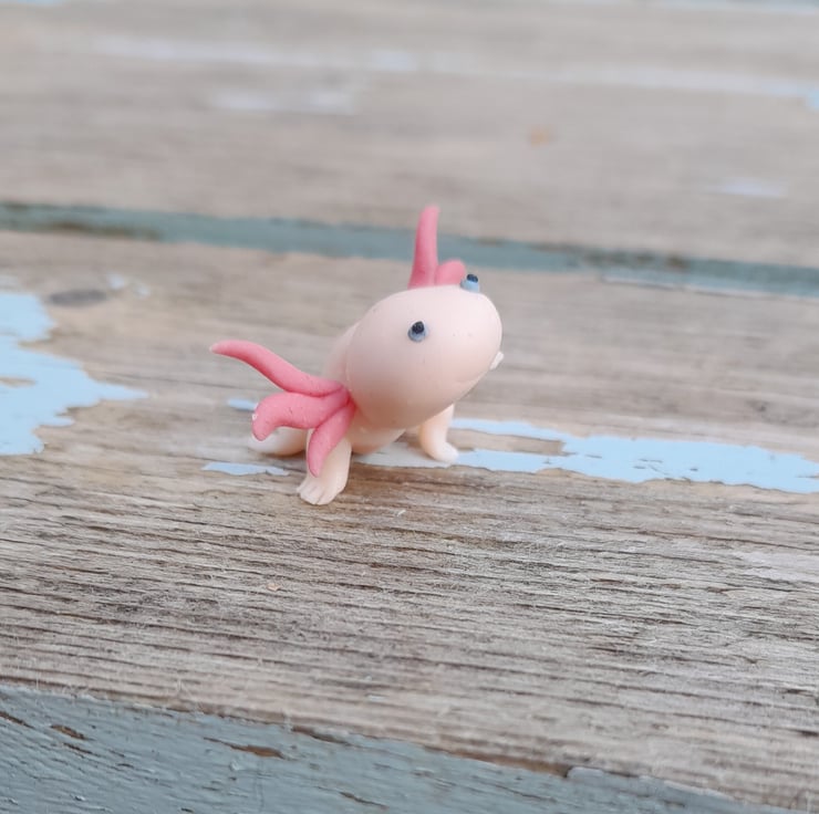 Axolotl cute figurine, salamander miniature figure - Folksy