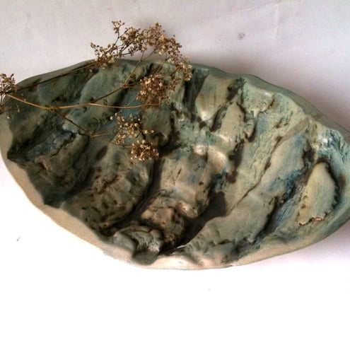 Oak Impressed Ceramic Dish - Folksy