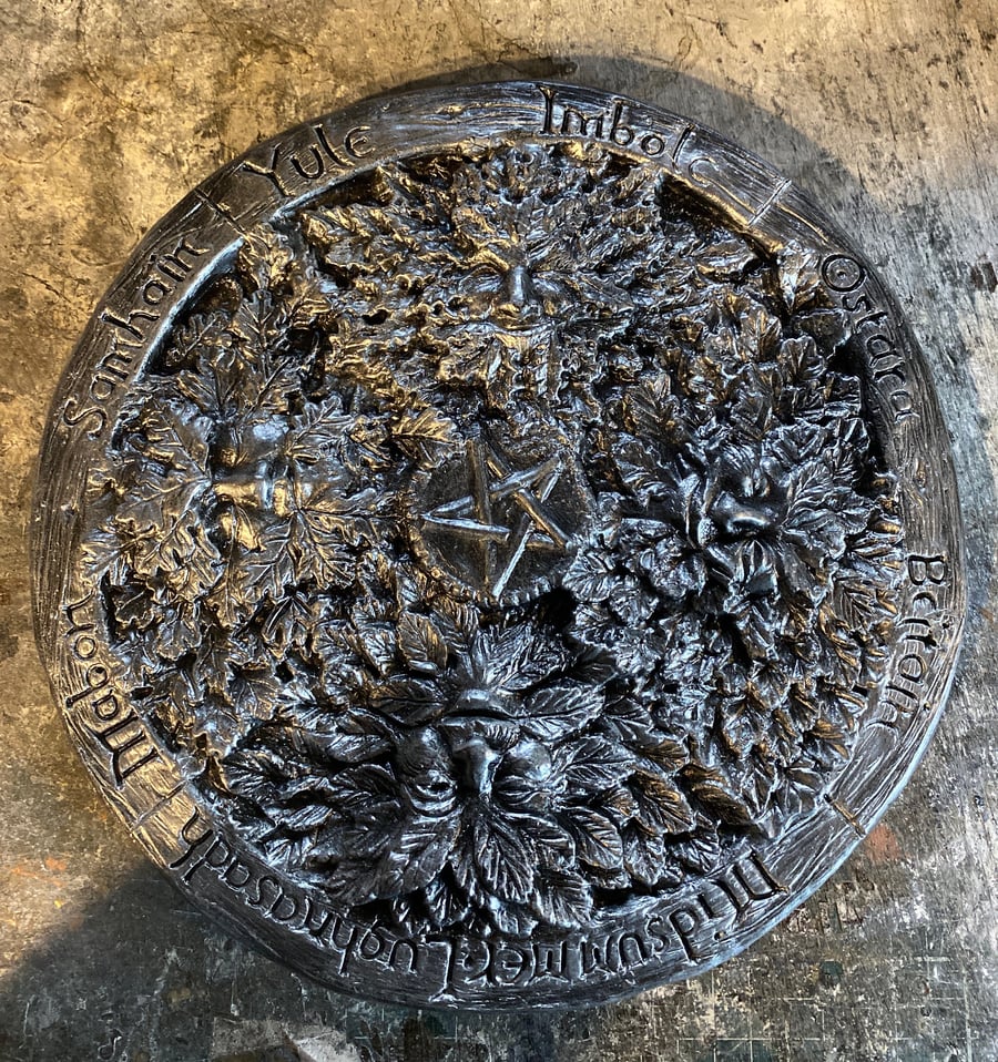 Green man Wheel of the year wall plaque,Jack in... - Folksy