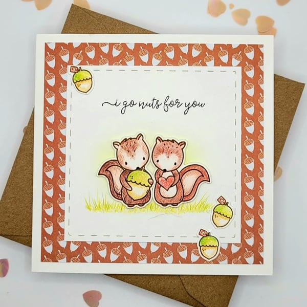 Valentine Card - cards handmade squirrels anniv... - Folksy