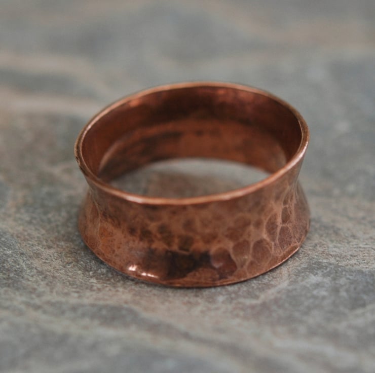 Hammered Copper Anticlastic Ring, size K - Folksy
